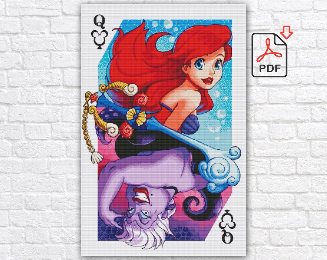 Princess Ariel Cross Stitch Pattern / Ursula Cross Stitch Pattern ...