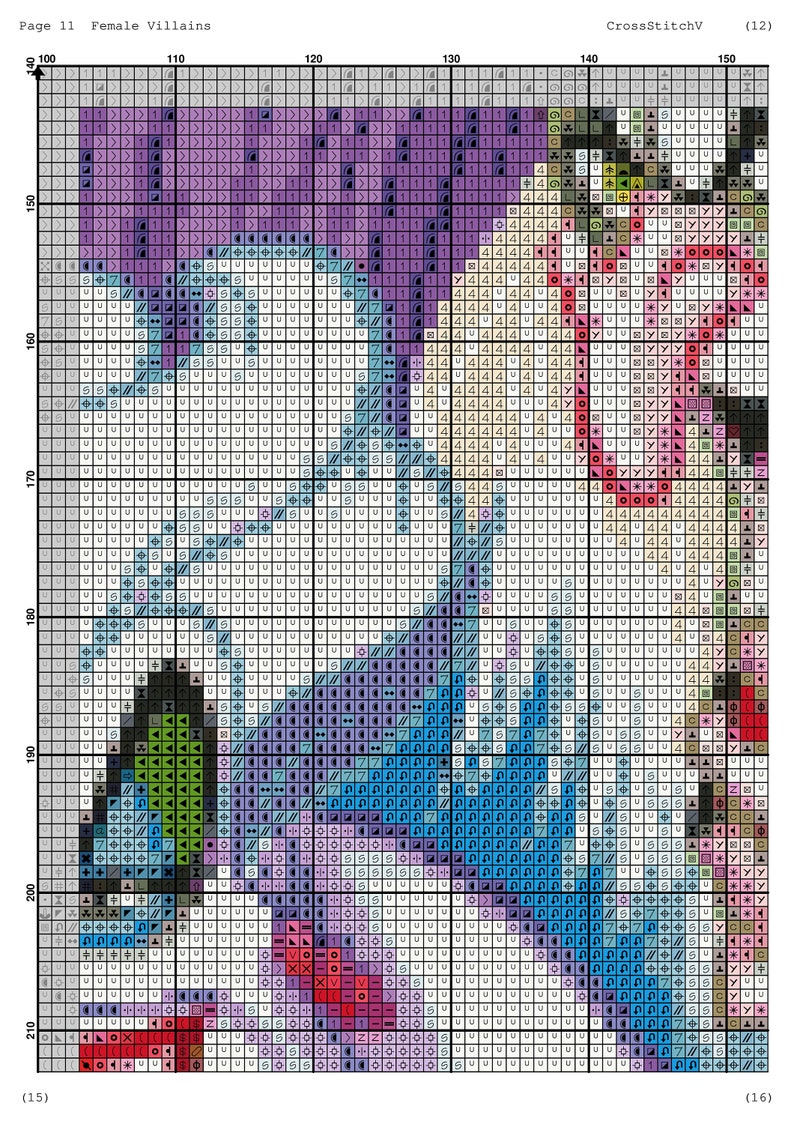 Villains Cross Stitch Pattern / Cartoon Cross Stitch Pattern / Princess ...