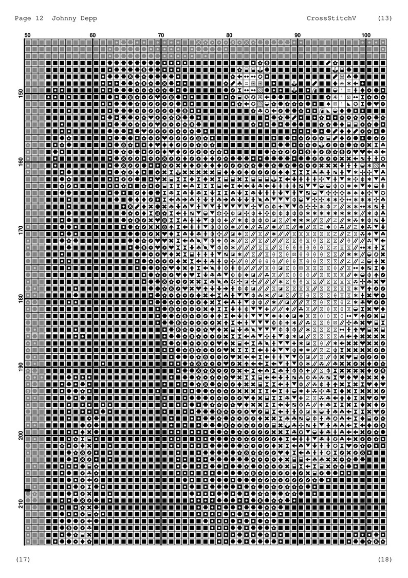 Johnny Depp Cross Stitch Pattern / Johnny Depp PDF Cross Stitch Chart ...