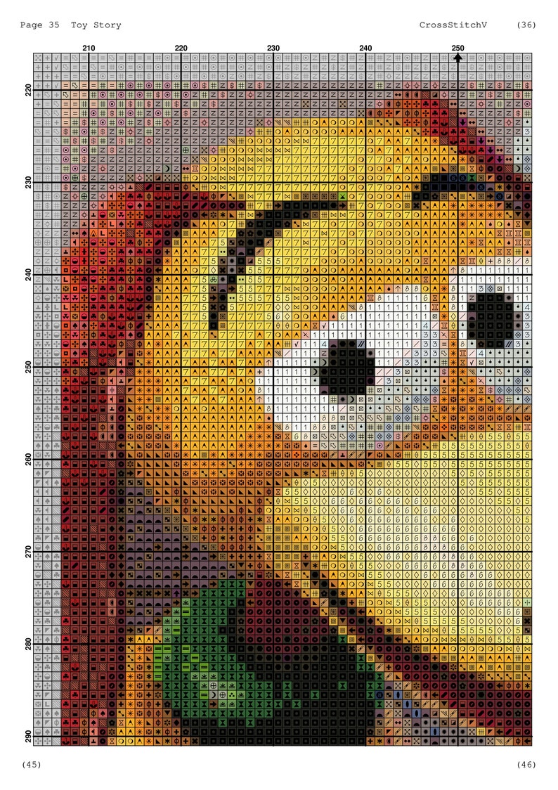 Toy Story Cross Stitch Pattern / Cartoon Cross Stitch Pattern / Toy ...
