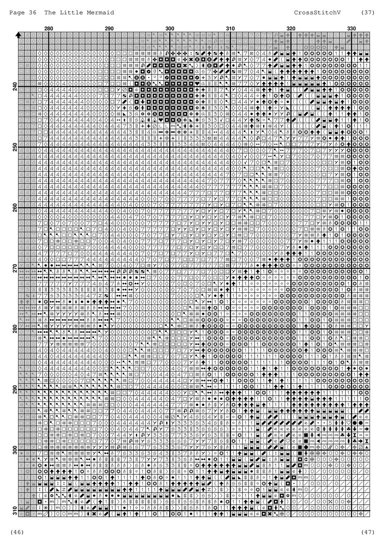 Princess Ariel Cross Stitch Pattern: the Little Mermaid (PDF Chart) - Etsy