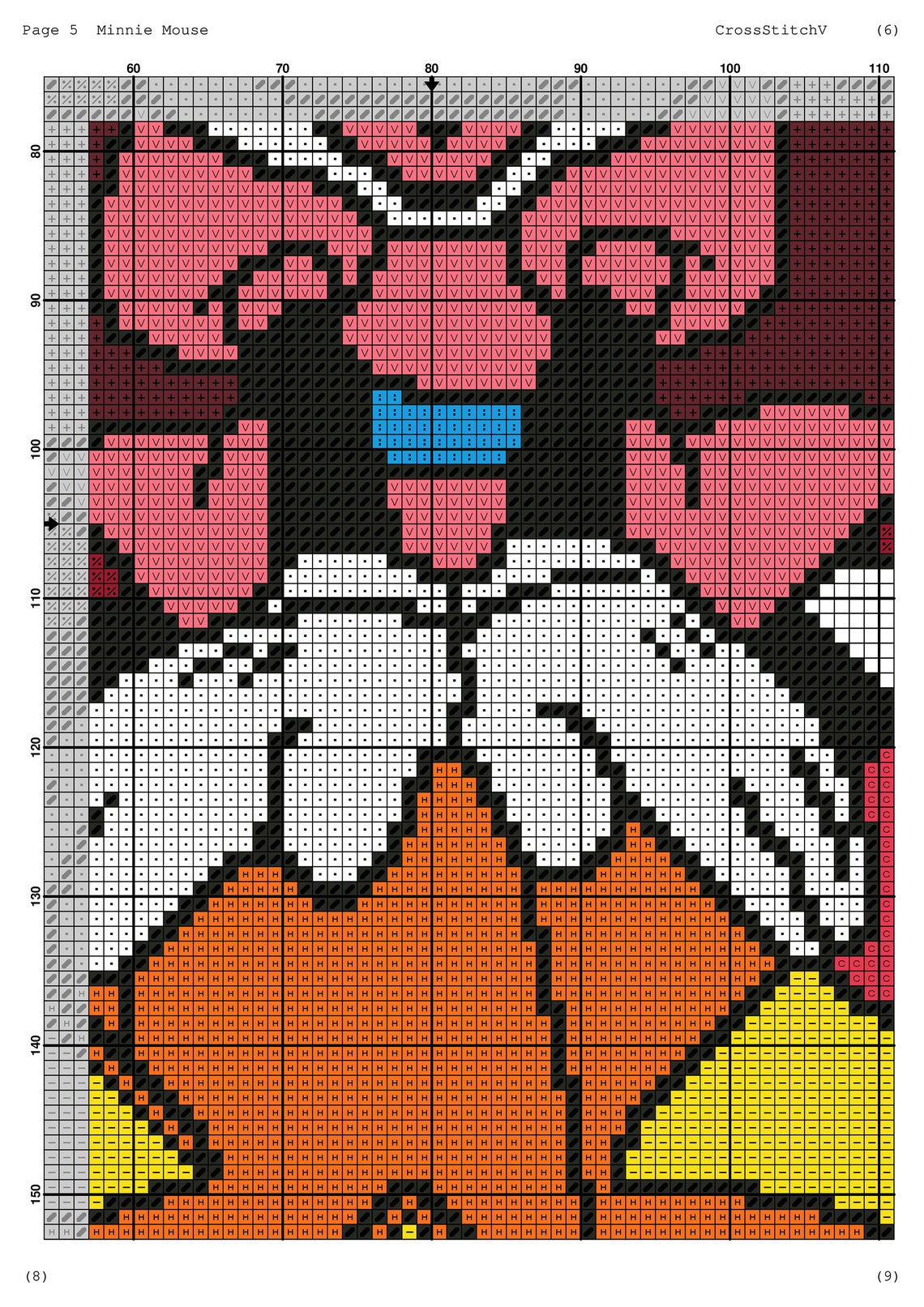 Minnie Mouse Cross Stitch Pattern / Halloween Cross Stitch Pattern ...