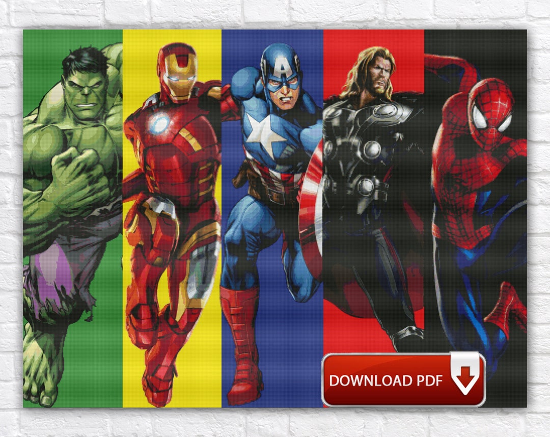 Avengers Cross Stitch Pattern / Marvel Cross Stitch Pattern / Marvel ...