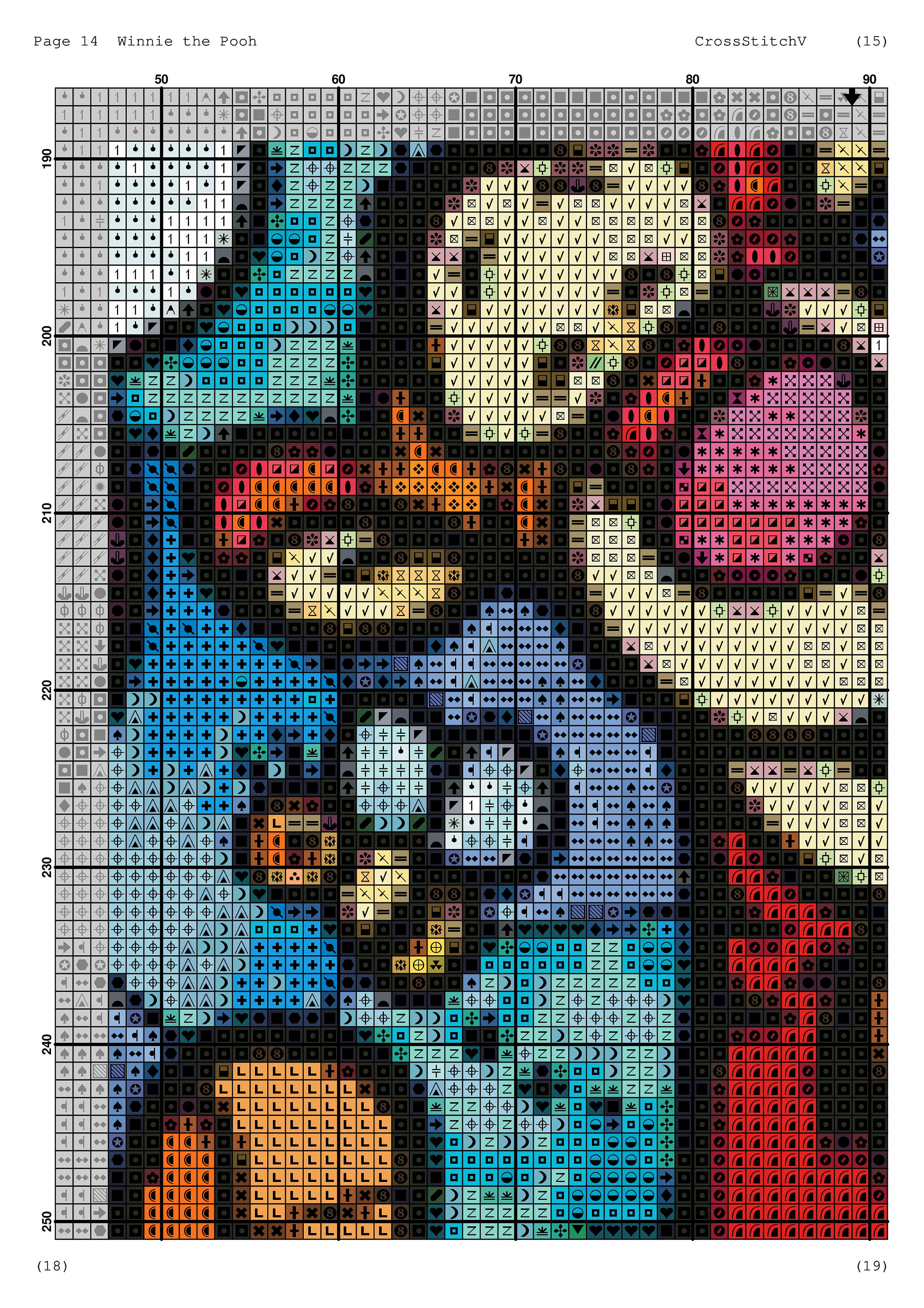 Cartoon Cross Stitch Pattern / Winnie the Pooh / Stained Glass / Cross ...