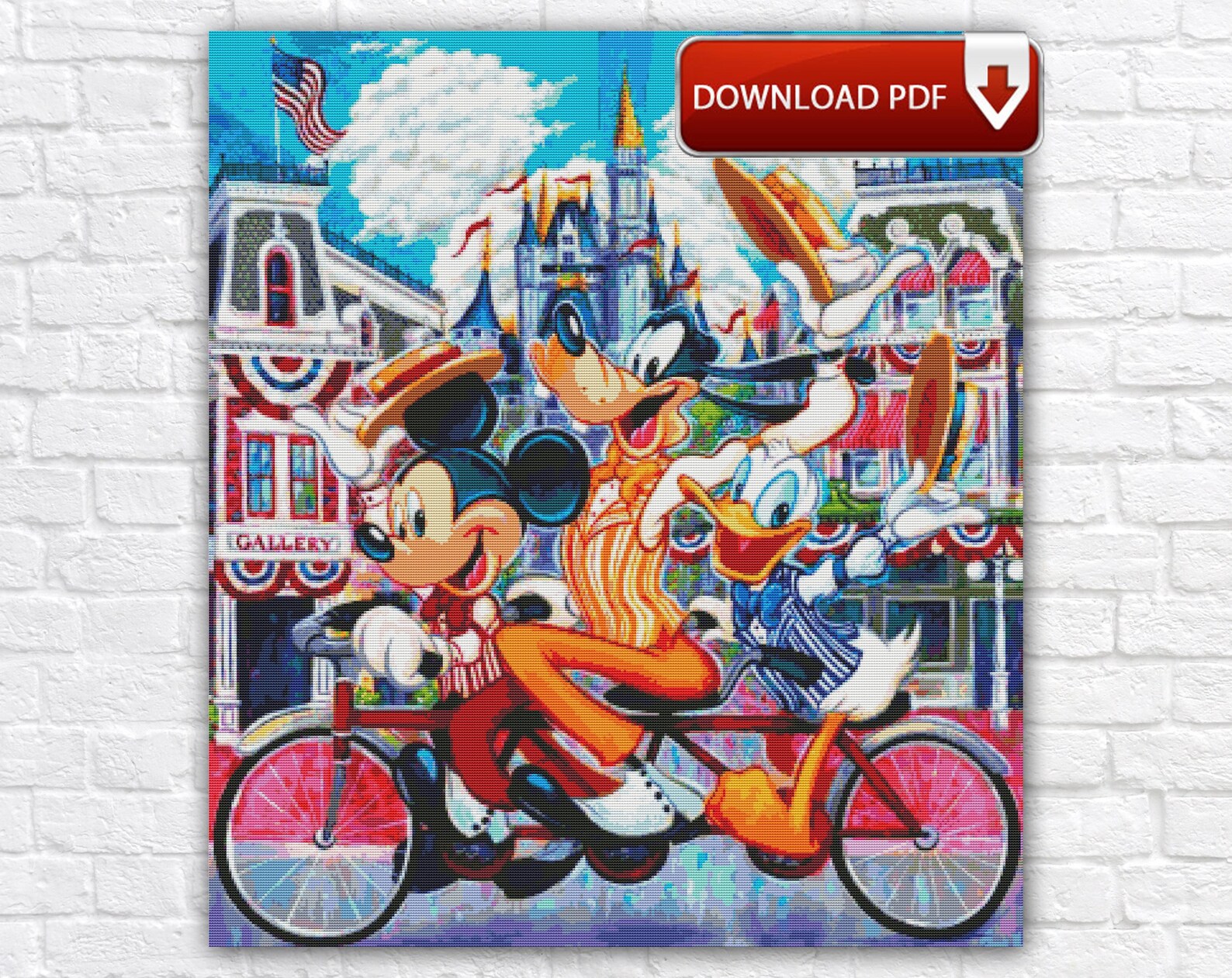 Mickey Mouse Cross Stitch Pattern / Cartoon Cross Stitch Pattern ...