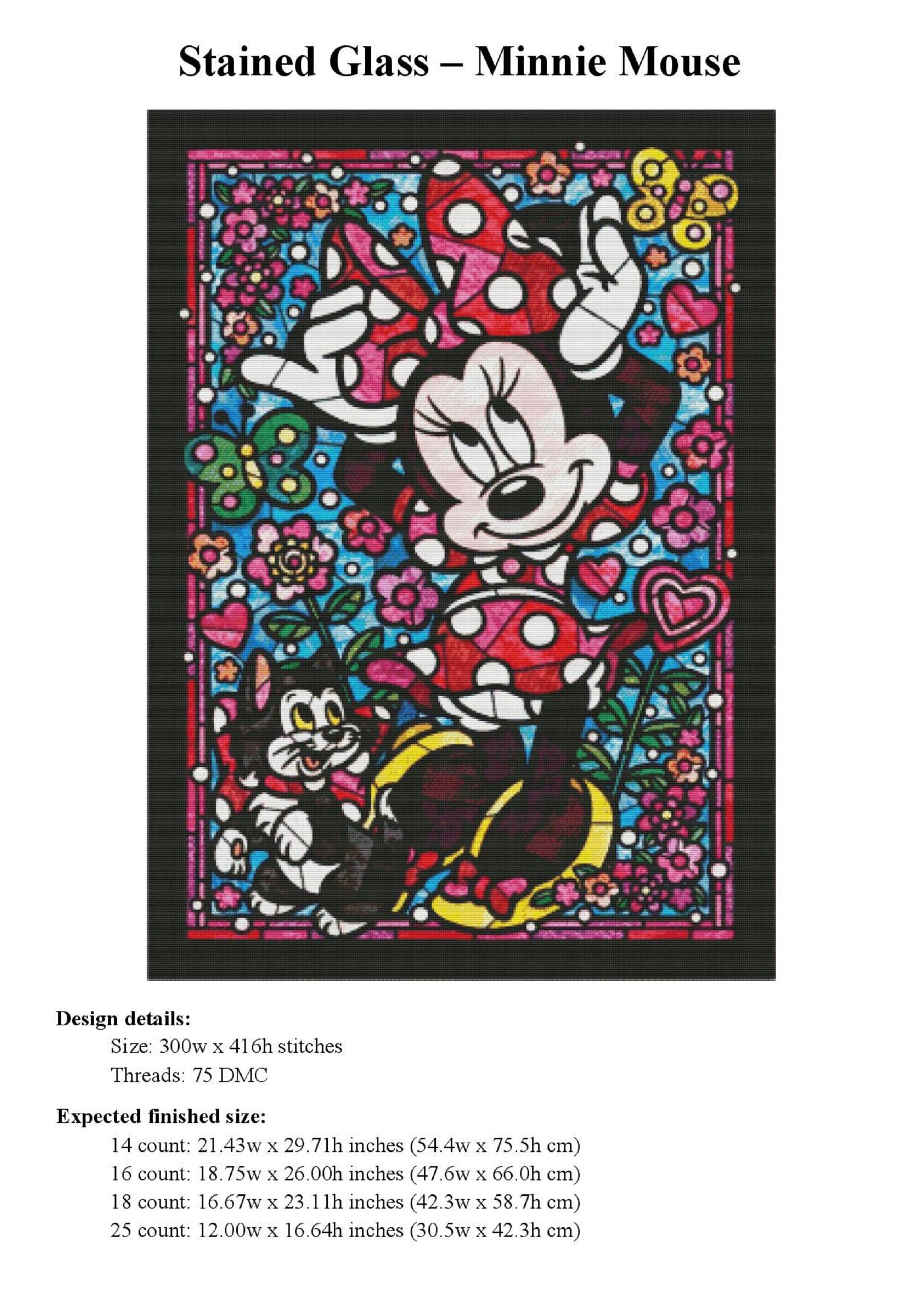 Minnie Mouse Cross Stitch Pattern / Cartoon Cross Stitch Pattern ...