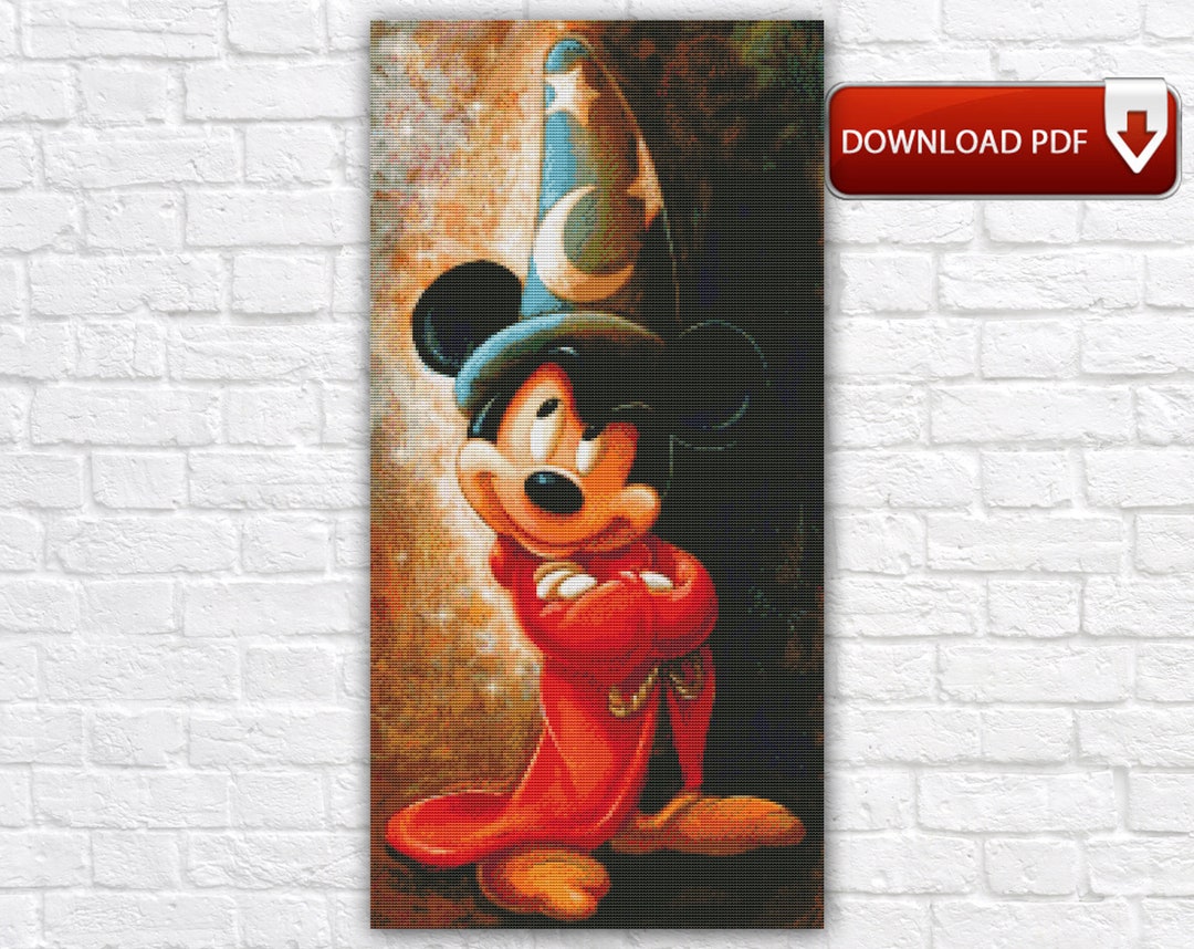 Mickey Mouse Cross Stitch Pattern / Cartoon Cross Stitch Pattern ...
