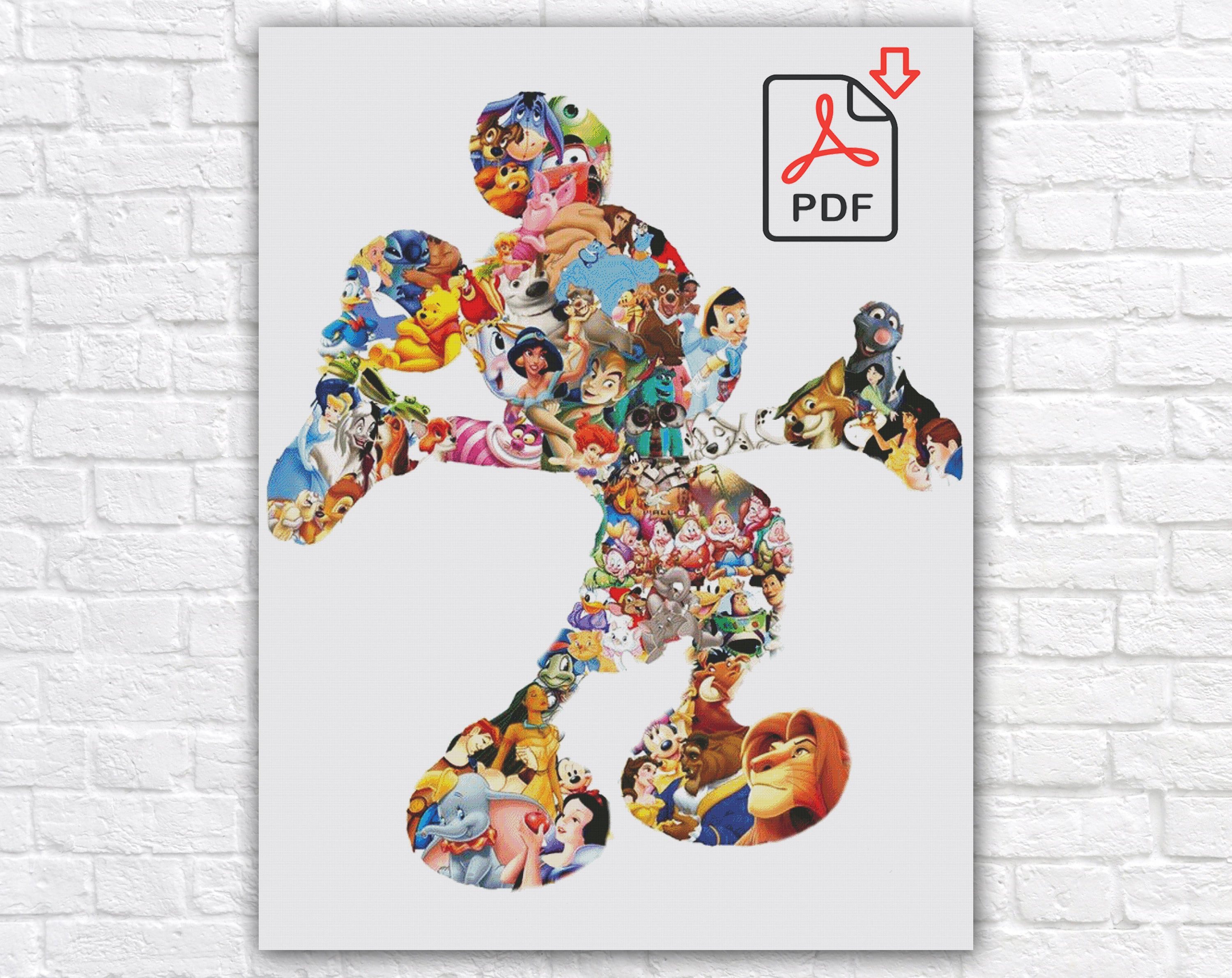 Mickey Mouse Cross Stitch Pattern / Cartoon Cross Stitch Pattern ...