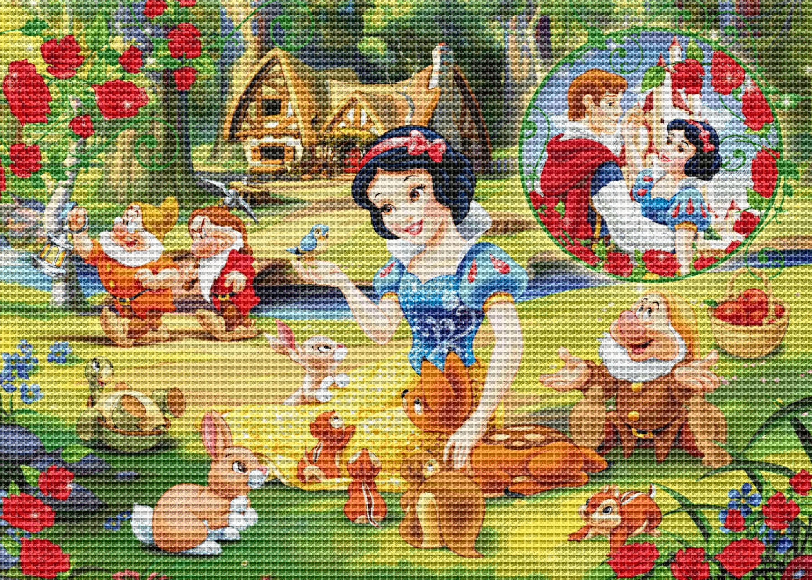 Snow White Cross Stitch Pattern: Cartoon Princess Design (PDF Download ...