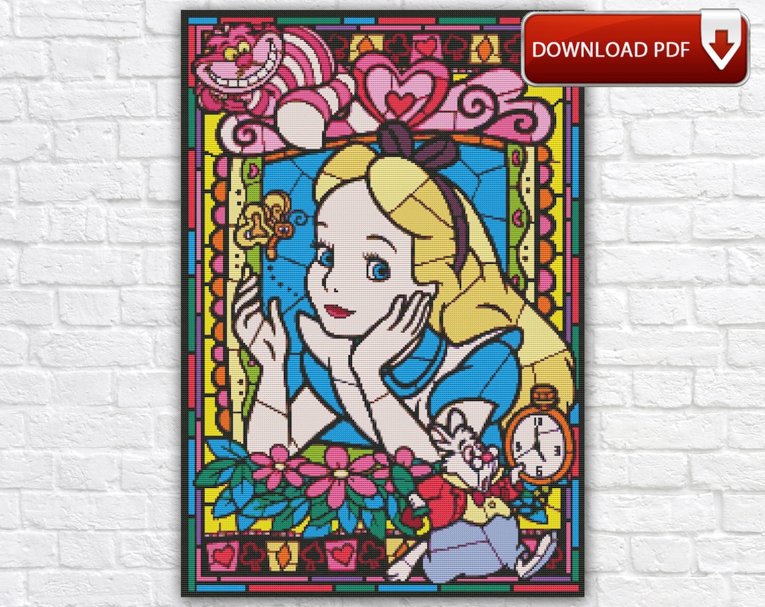 Alice in Wonderland Cross Stitch Pattern / Cartoon Cross Stitch Pattern ...