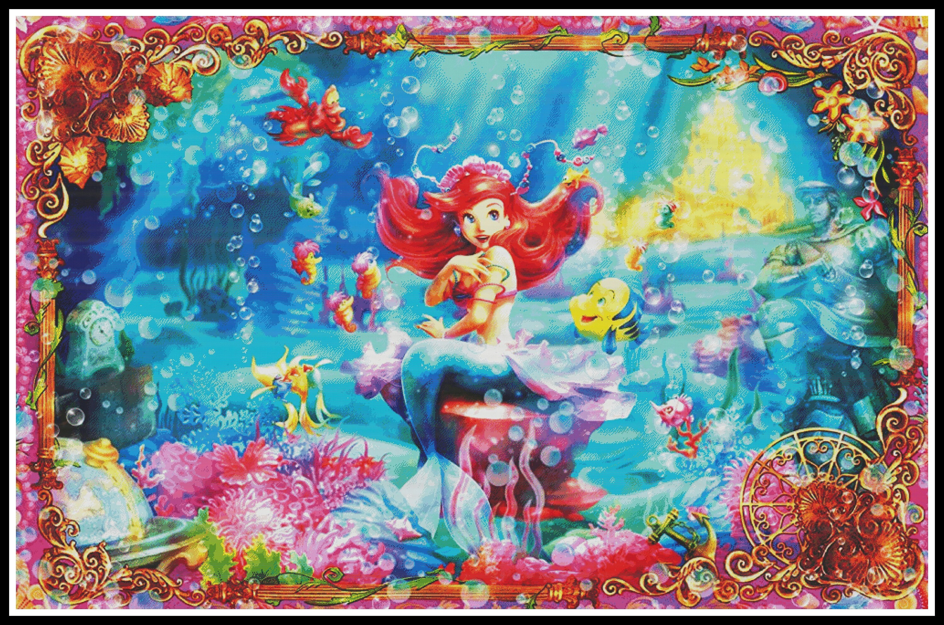 Ariel Cross Stitch Pattern: Little Mermaid Princess (PDF Pattern) - Etsy