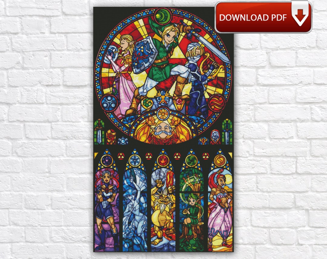 Legend of Zelda Cross Stitch Pattern / Twilight Princess Zelda Stained ...