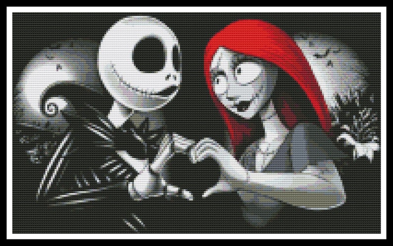 Jack and Sally Cross Stitch Pattern / Nightmare Before Christmas Cross ...