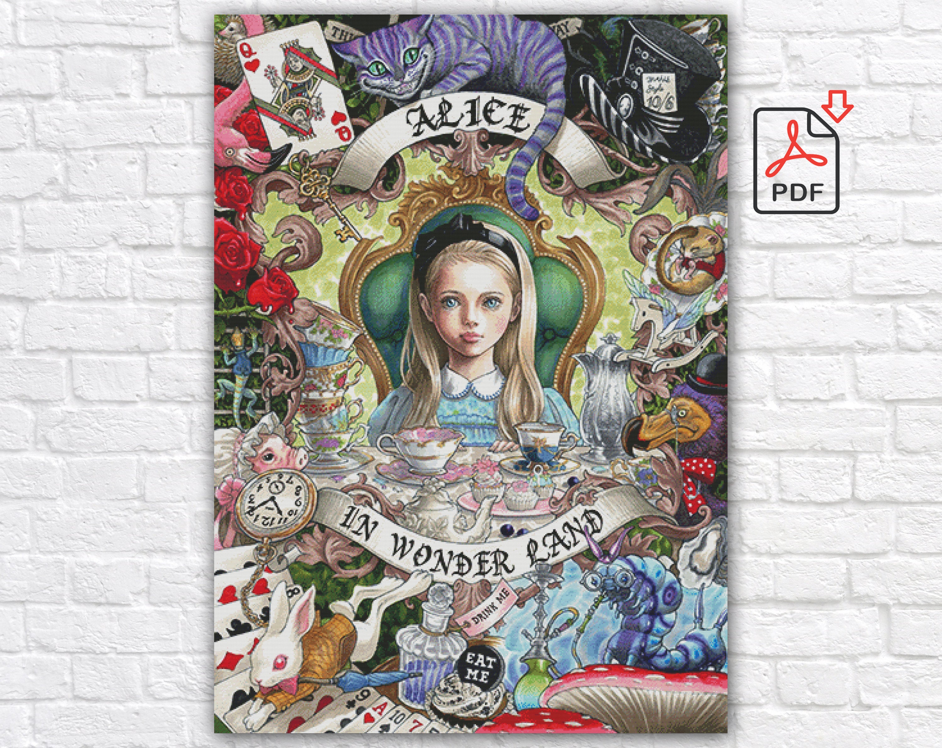Alice in Wonderland Cross Stitch Pattern / Alice Cross Stitch Chart ...