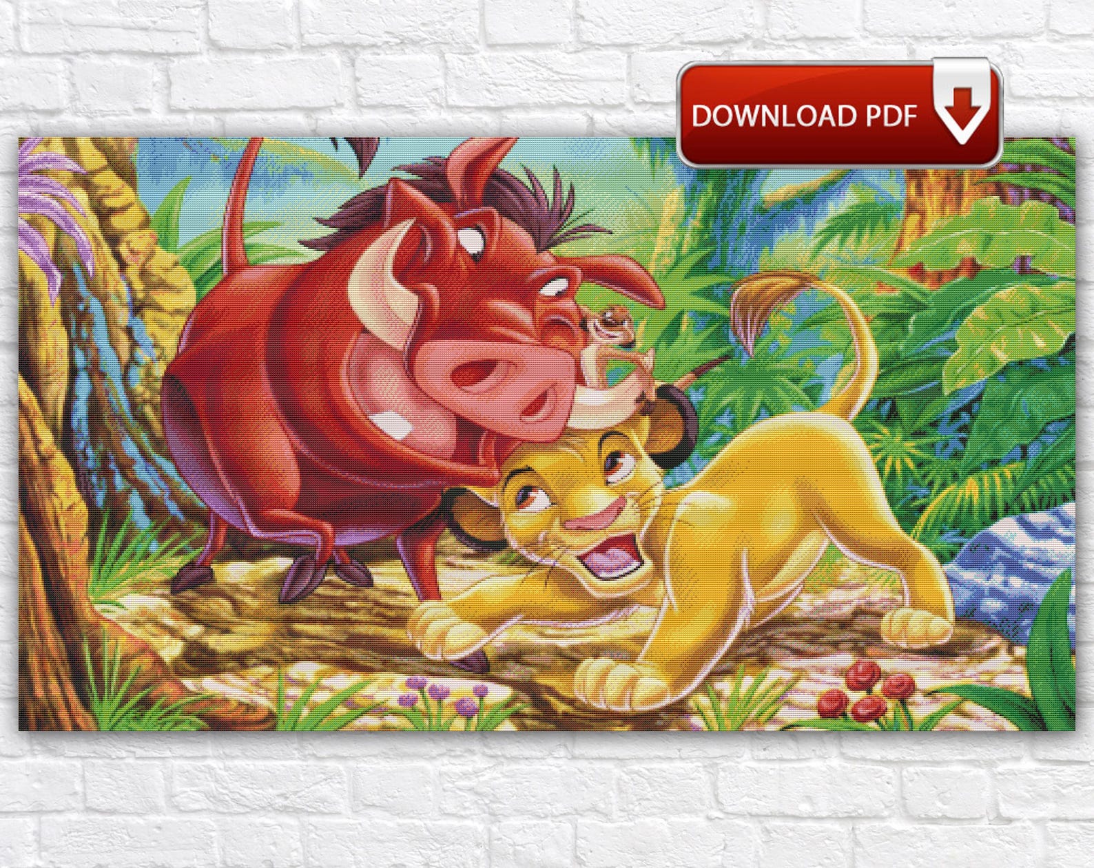 Lion King Cross Stitch Pattern / Cartoon Cross Stitch Pattern / Simba ...