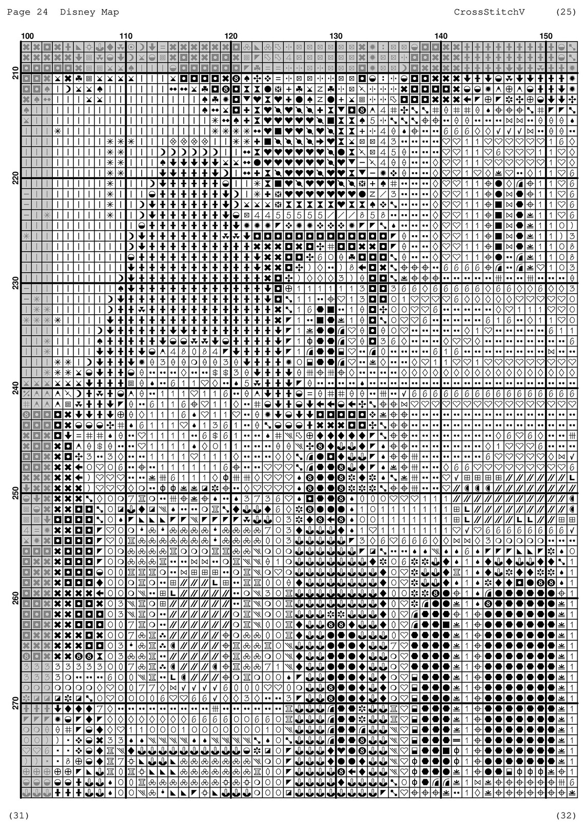 Cartoon Cross Stitch Pattern / Cartoon Map Cross Stitch Pattern ...