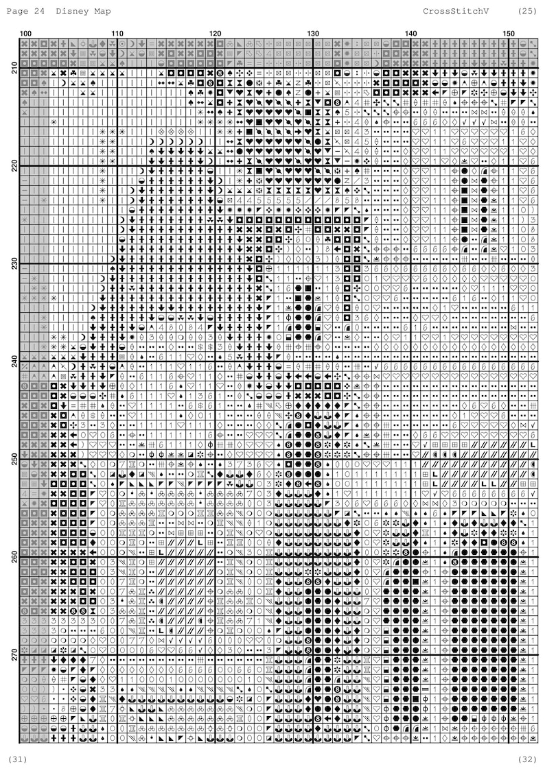 Cartoon Cross Stitch Pattern / Cartoon Map Cross Stitch Pattern ...