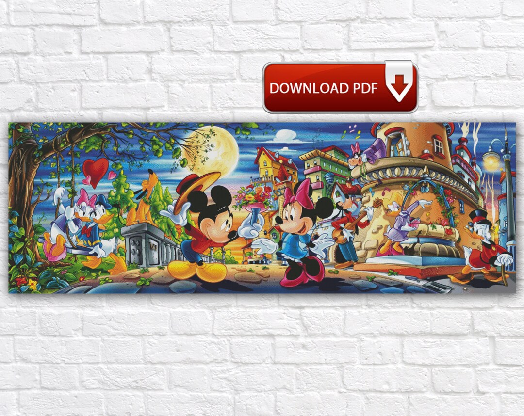 Mickey Mouse Cross Stitch Pattern / Cartoon Characters Cross Stitch ...