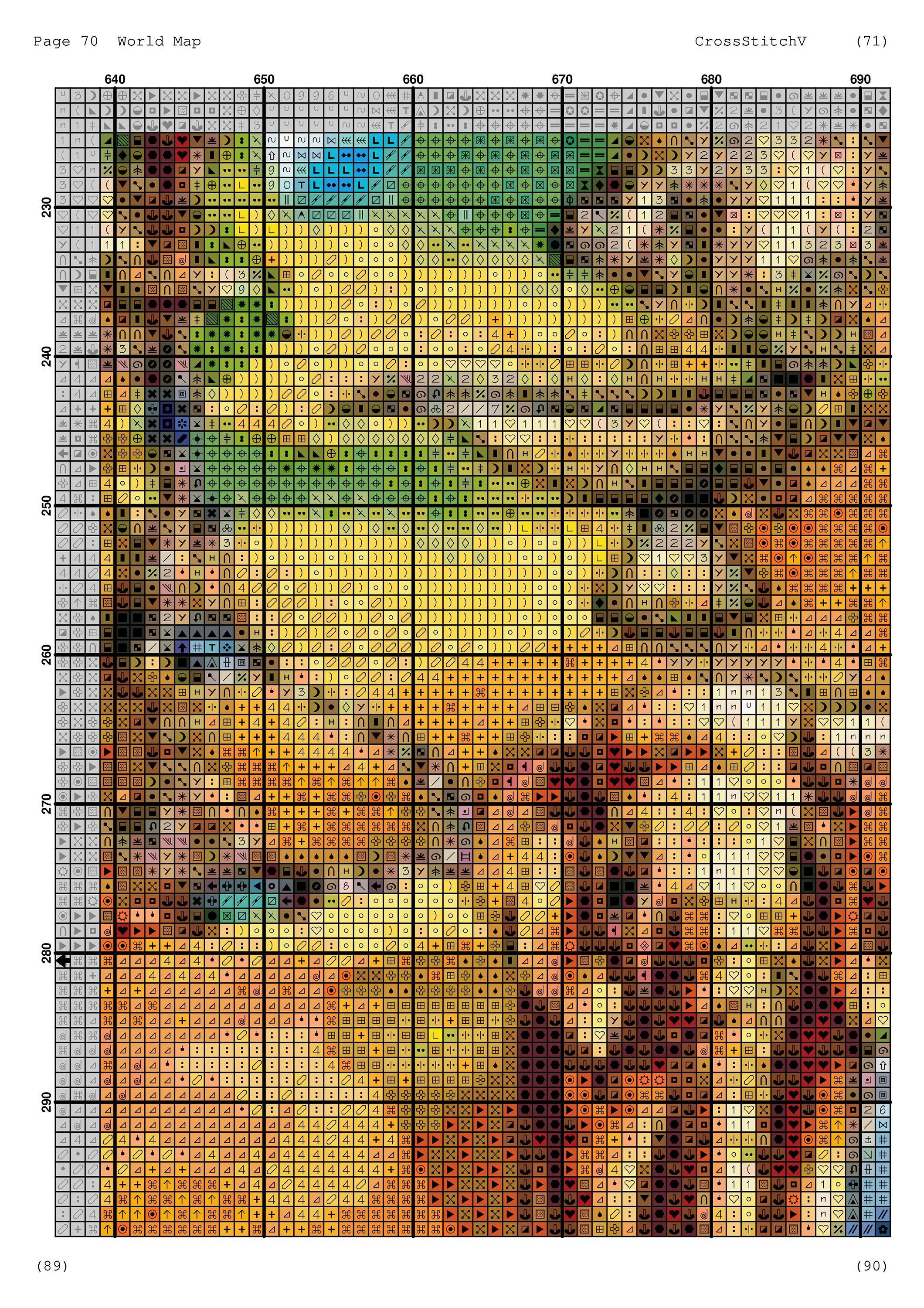 Earth Map Cross Stitch Pattern / World Map Cross Stitch Pattern / Ocean ...