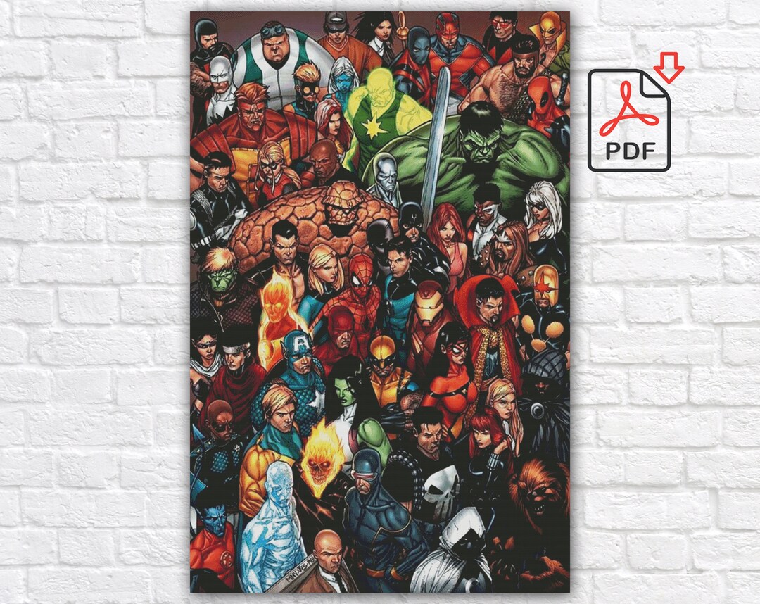 Avengers Heroes Cross Stitch Pattern / Marvel Characters Cross Stitch ...