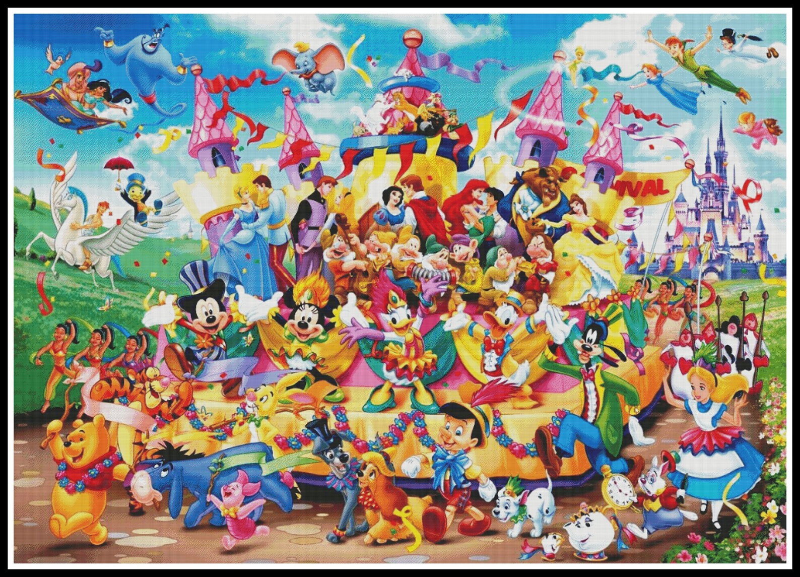 Cartoon Characters Cross Stitch Pattern / Large Cross Stitch Pattern ...