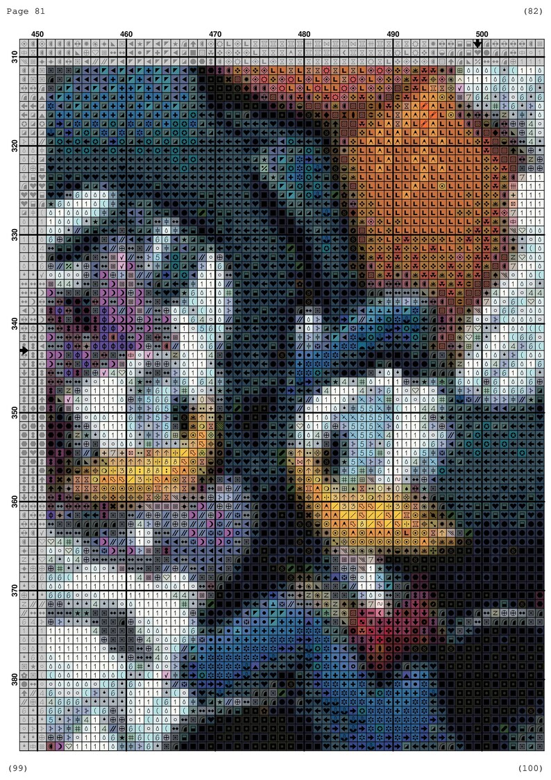 Cartoon Characters Cross Stitch Pattern / Large Stained Glass PDF Cross ...
