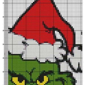 Grinch Cross Stitch Pattern, Christmas Embroidery Design, Digital ...