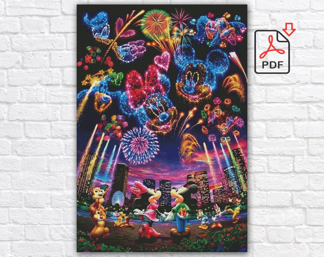 Cartoon Characters Cross Stitch Pattern: Mickey and Minnie (PDF Chart ...