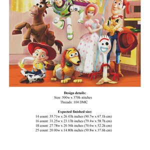 Toy Story Cross Stitch Pattern / Cartoon Cross Stitch Pattern / Toy ...