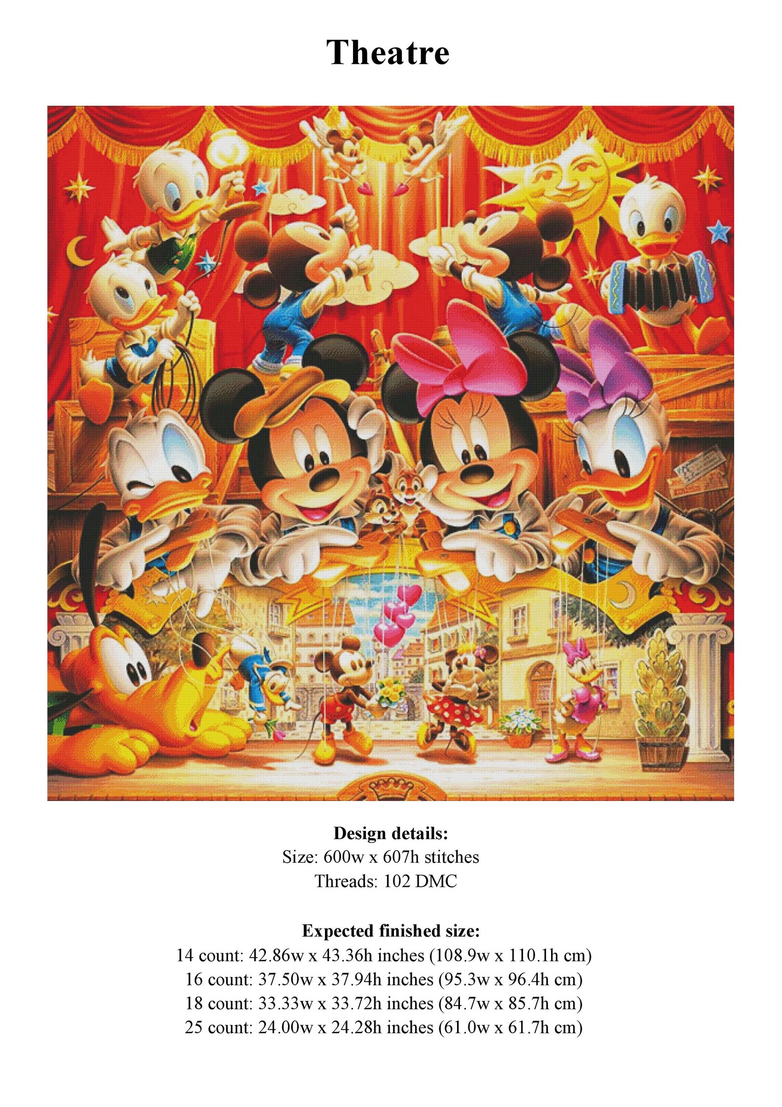 Cartoon Cross Stitch Pattern / Mickey Mouse Cross Stitch Pattern ...