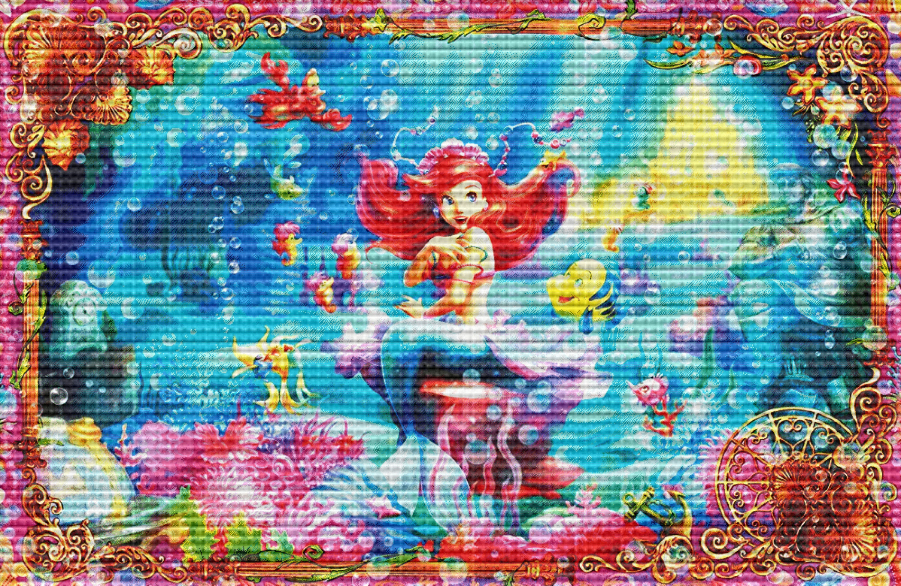 Ariel Cross Stitch Pattern: Little Mermaid Princess (PDF Pattern) - Etsy