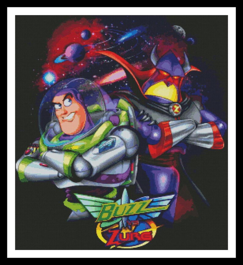 Toy Story Cross Stitch Pattern: Buzz Vs Zurg (PDF Chart) - Etsy