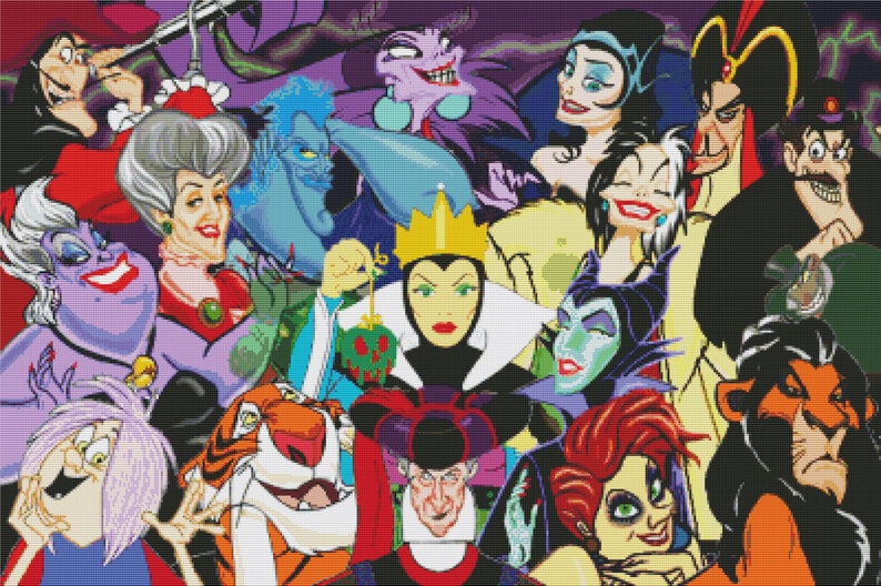 Villains Cross Stitch Pattern / Cartoon Villains Cross Stitch Chart ...
