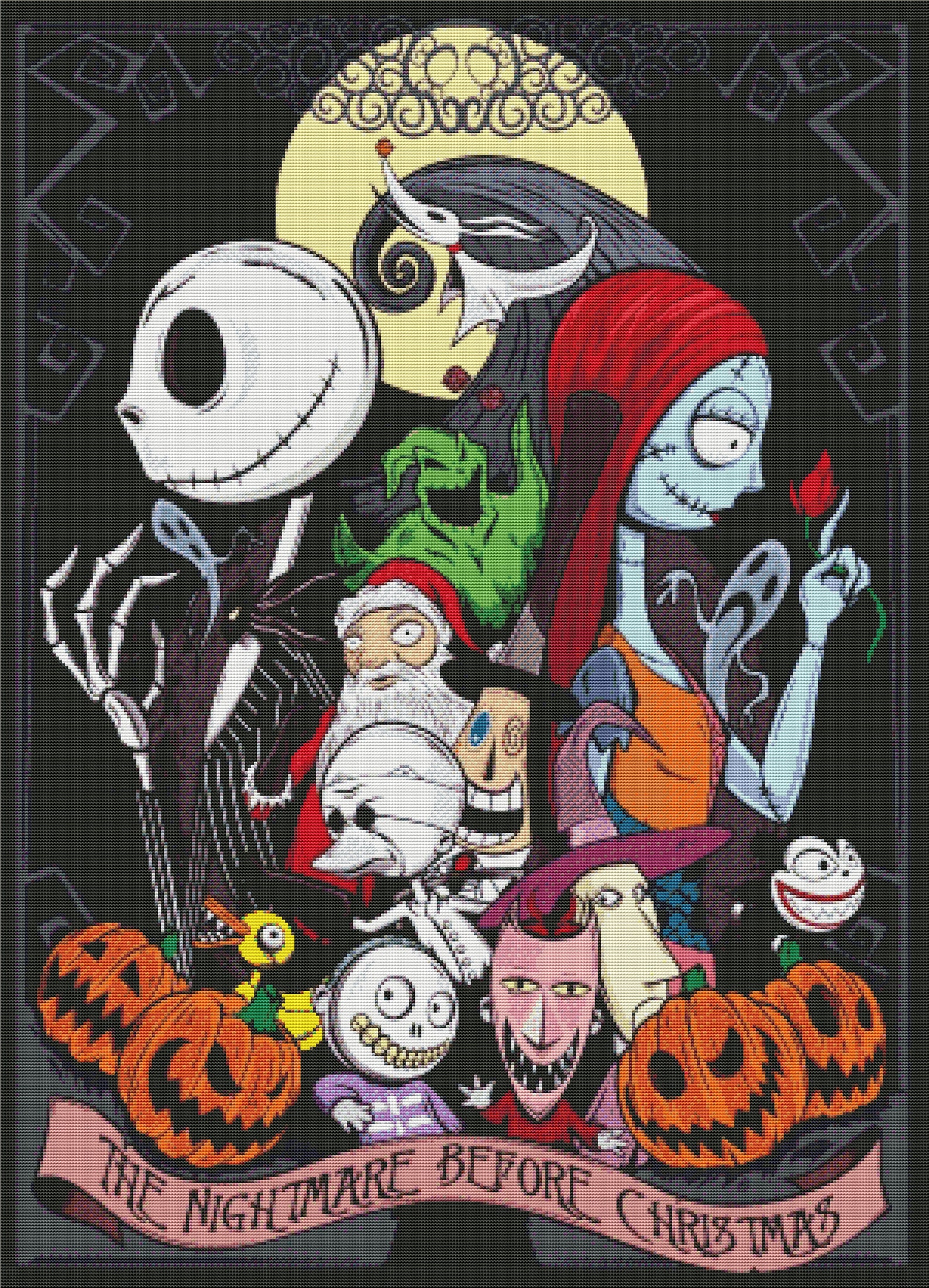 Nightmare Before Christmas Cross Stitch Pattern: Jack and Sally (PDF ...