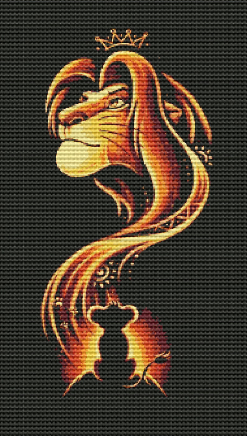 Lion King Cross Stitch Pattern / Lion King Cross Stitch Chart / Simba ...