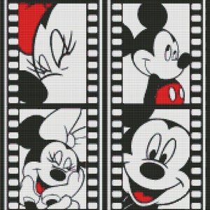 Mickey Mouse and Minnie Counted Cross Stitch Pattern / Cartoon PDF ...