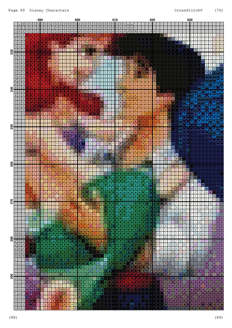 Cartoon Characters Cross Stitch Pattern / Large Cross Stitch Pattern ...