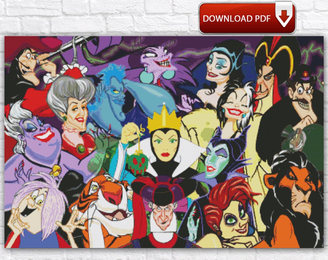 Villains Cross Stitch Pattern / Cartoon Villains Cross Stitch Chart ...