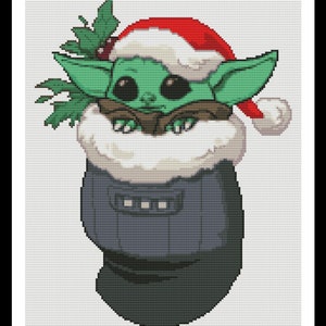 Yoda Cross Stitch Pattern / Star Wars Cross Stitch Pattern / Christmas ...