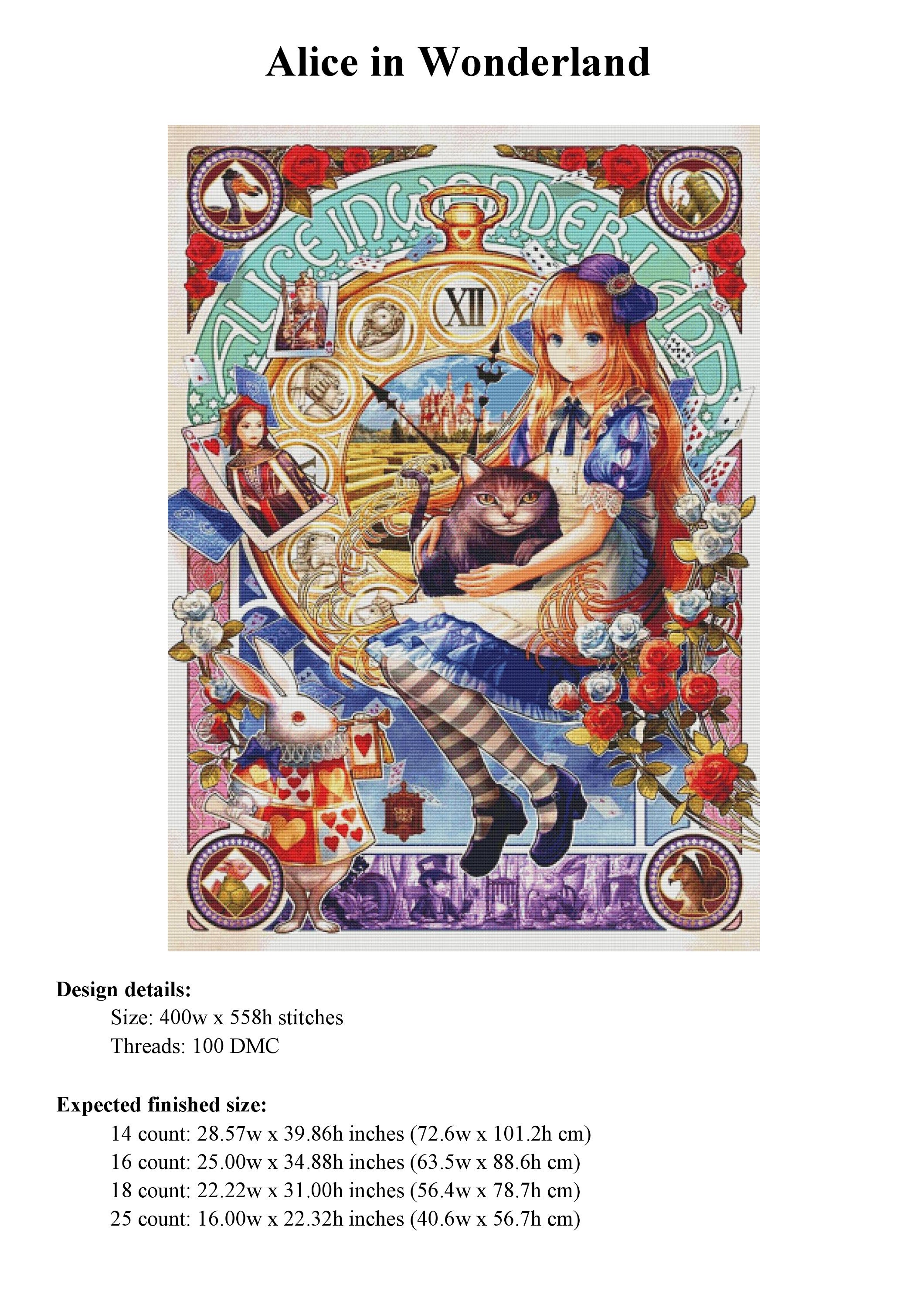 Alice in Wonderland Cross Stitch Pattern / Alice Cross Stitch Chart ...