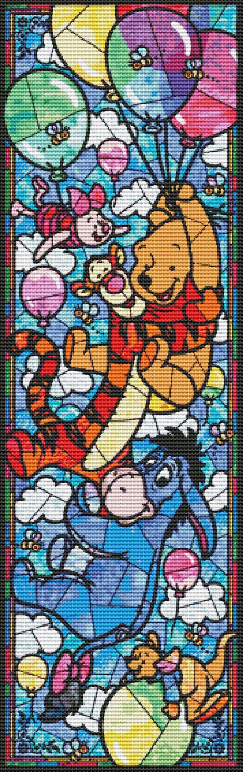 Cartoon Cross Stitch Pattern / Winnie the Pooh / Stained Glass / Cross ...