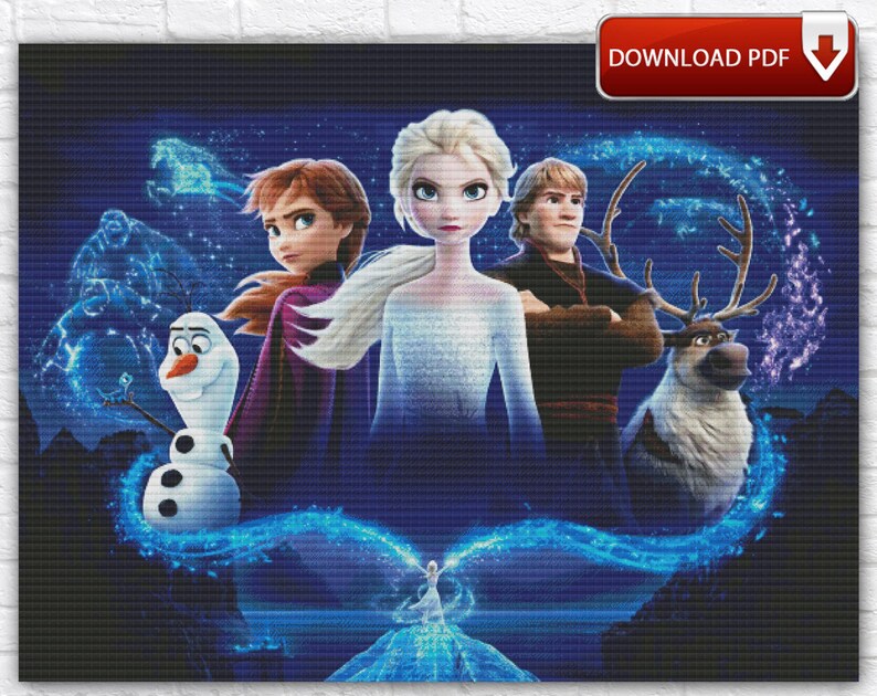 Frozen Cross Stitch Pattern / Cartoon Cross Stitch Pattern / Elsa Cross ...