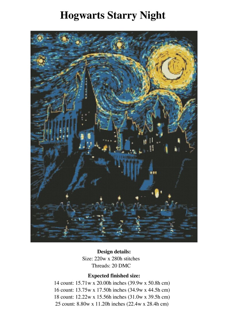 Wizard Embroidery Design, Magic Castle Cross Stitch Pattern, Instant ...
