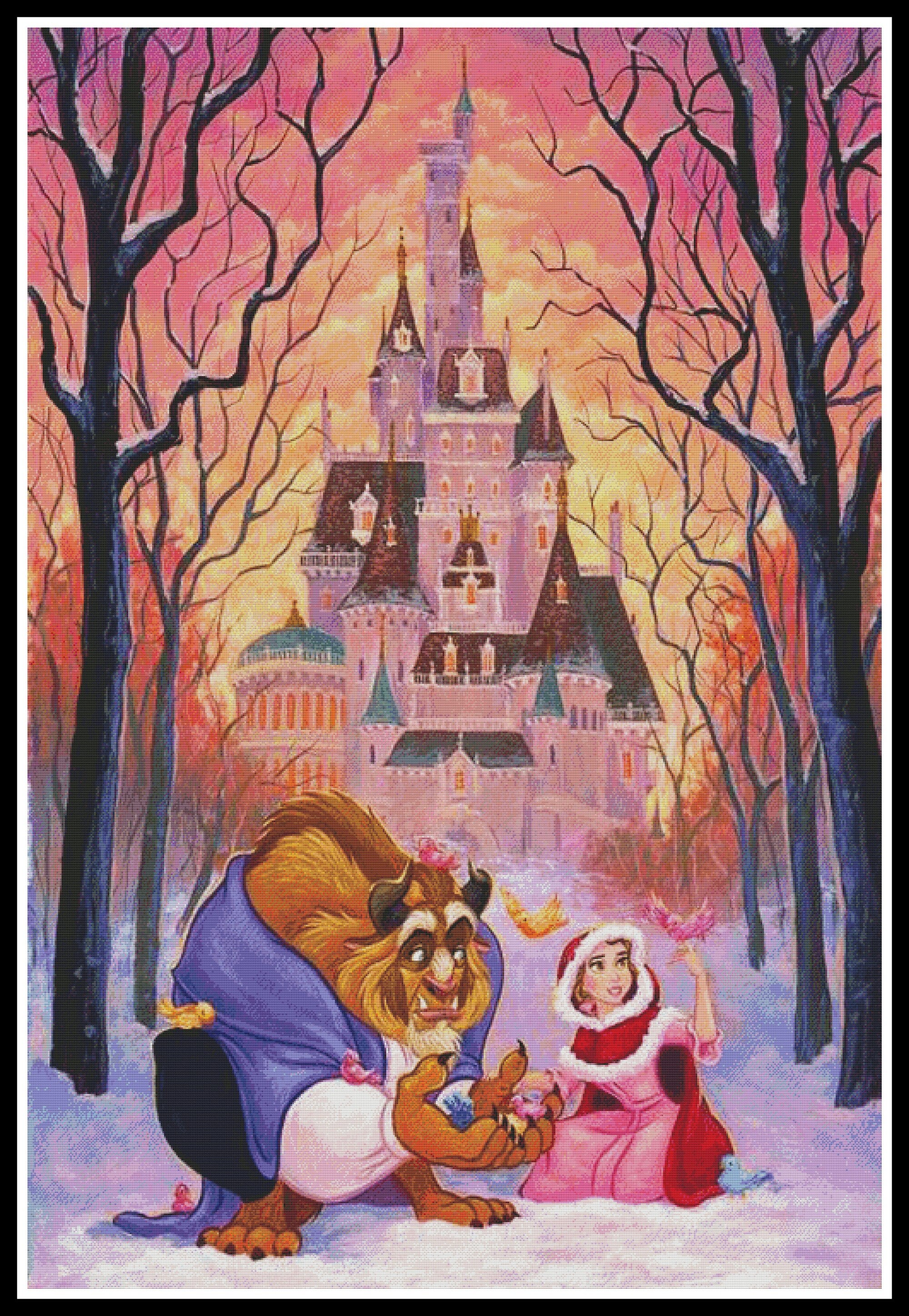 Beauty and the Beast Cross Stitch Pattern / Princess Belle Cross Stitch ...