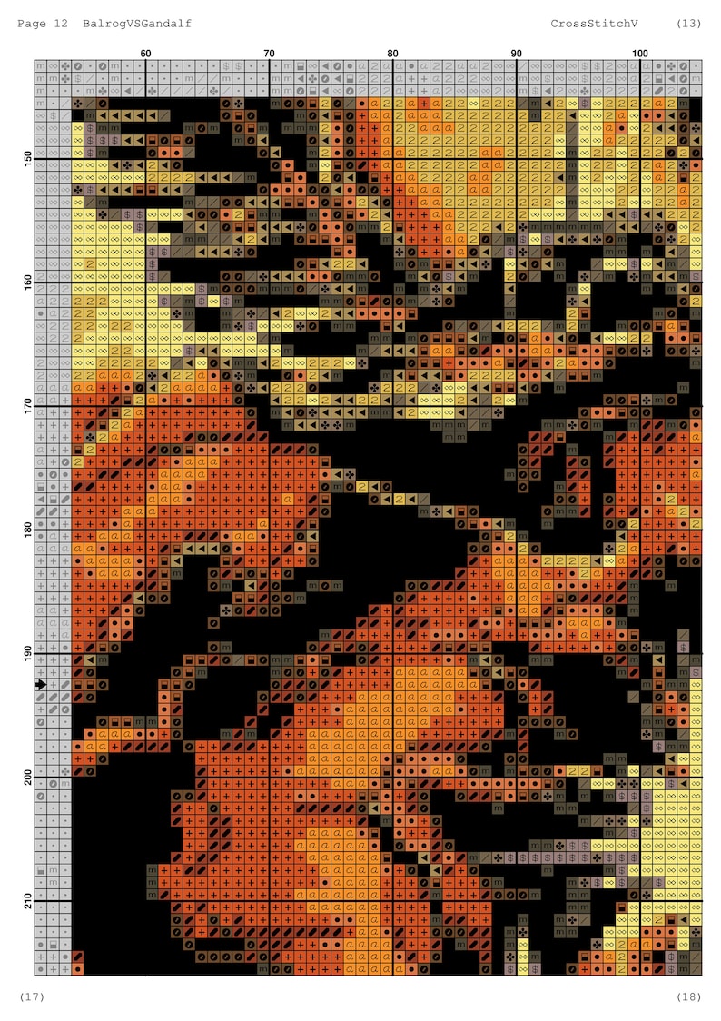 Lord of the Rings Cross Stitch Pattern / Balrog VS Gandalf Cross Stitch ...