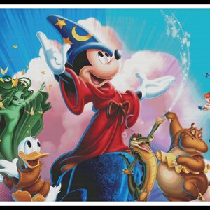 Mickey Mouse Cross Stitch Pattern / Large Cartoon Cross Stitch Pattern ...