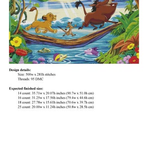 Lion King Cross Stitch Pattern / Cartoon Cross Stitch PDF Chart / Simba ...