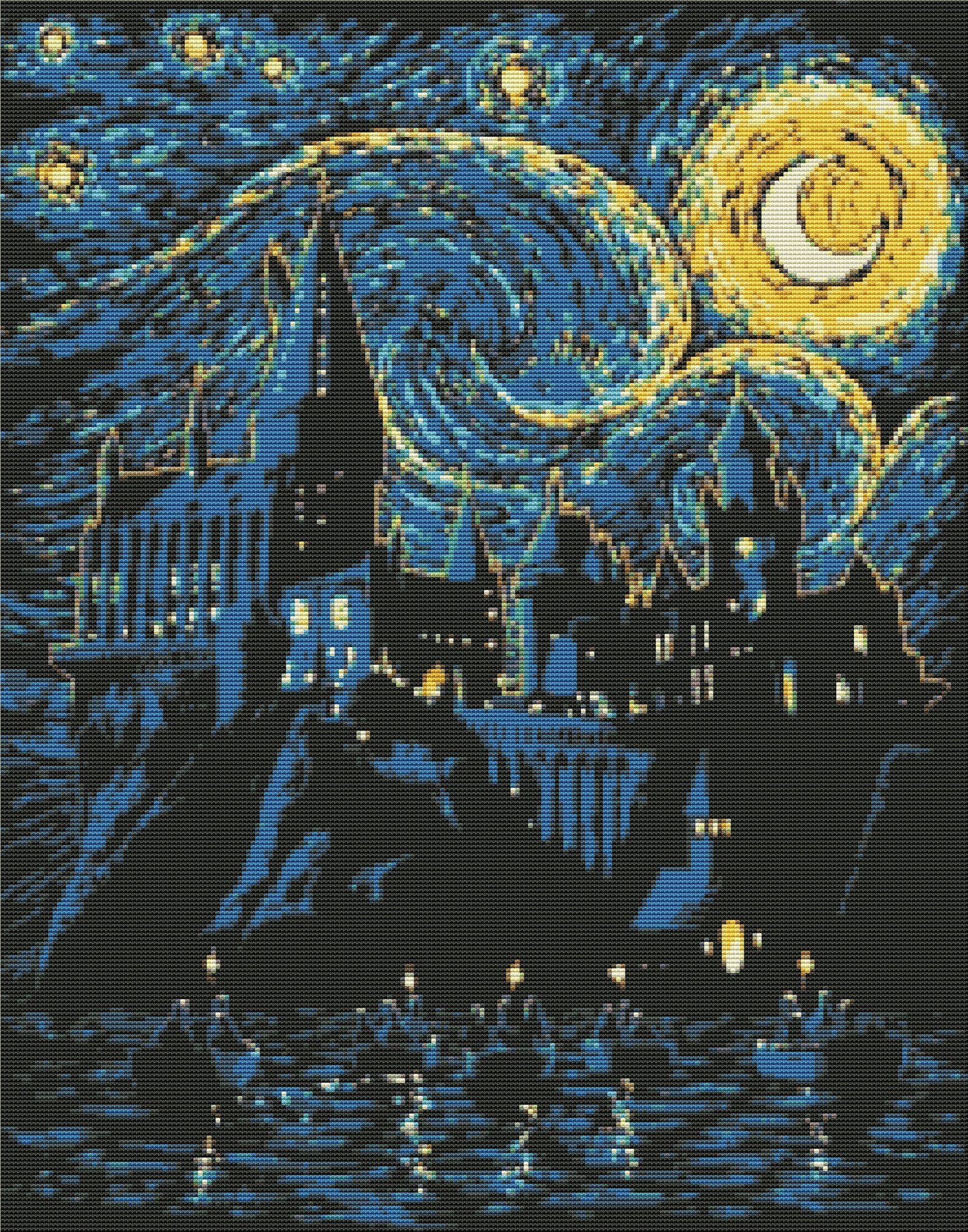 Wizard Embroidery Design, Magic Castle Cross Stitch Pattern, Instant ...