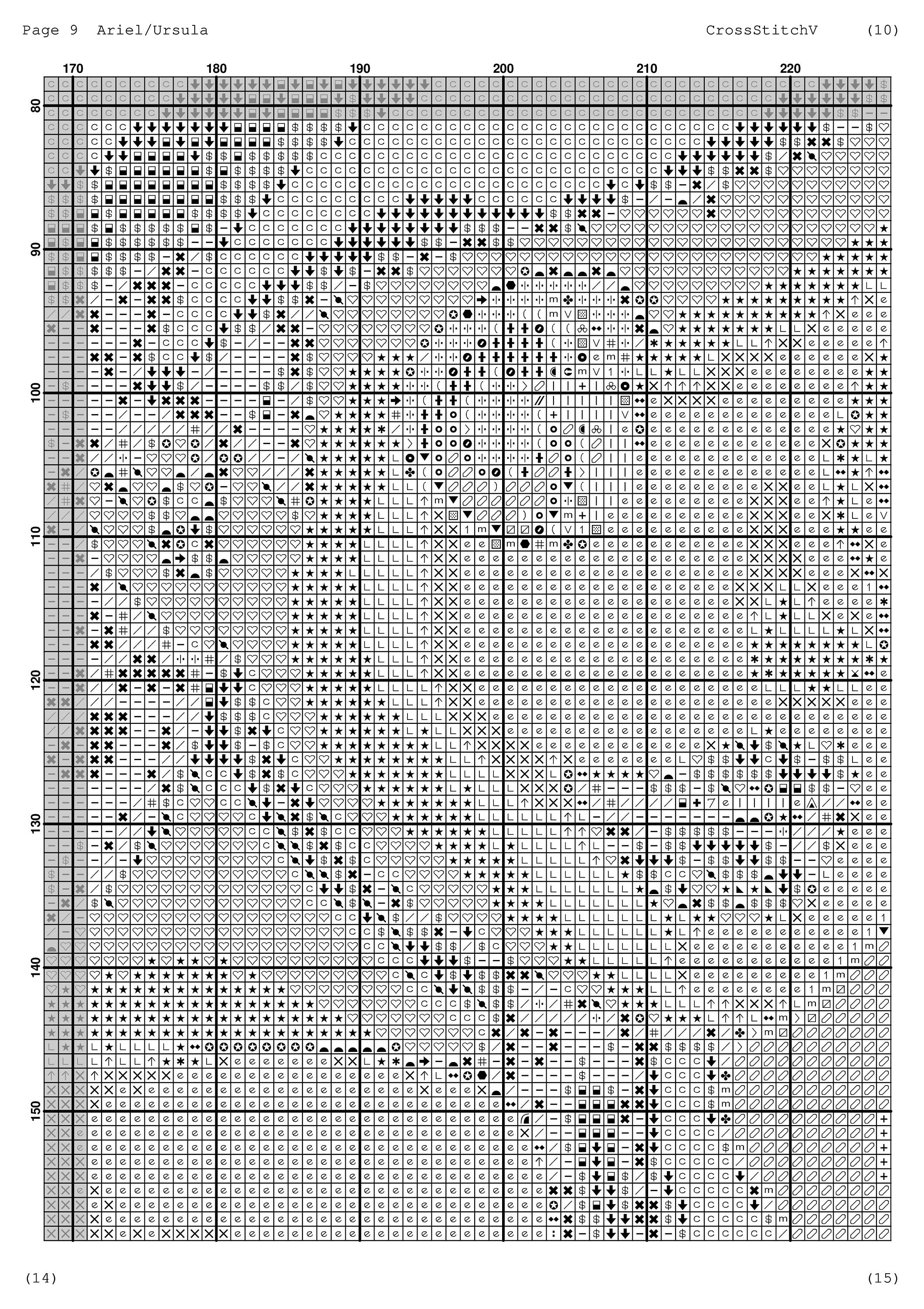 Princess Ariel Cross Stitch Pattern / Ursula Cross Stitch Pattern ...