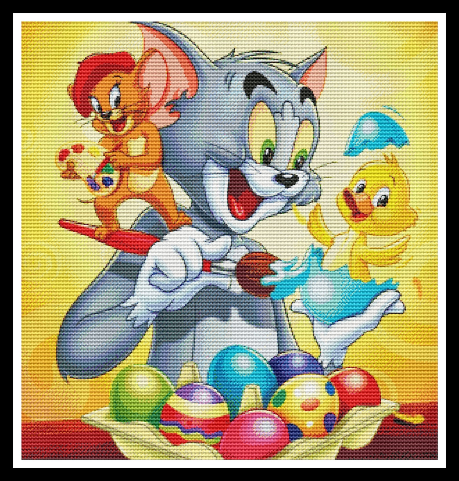 Tom and Jerry Cross Stitch Pattern / Cartoon Cross Stitch Pattern ...